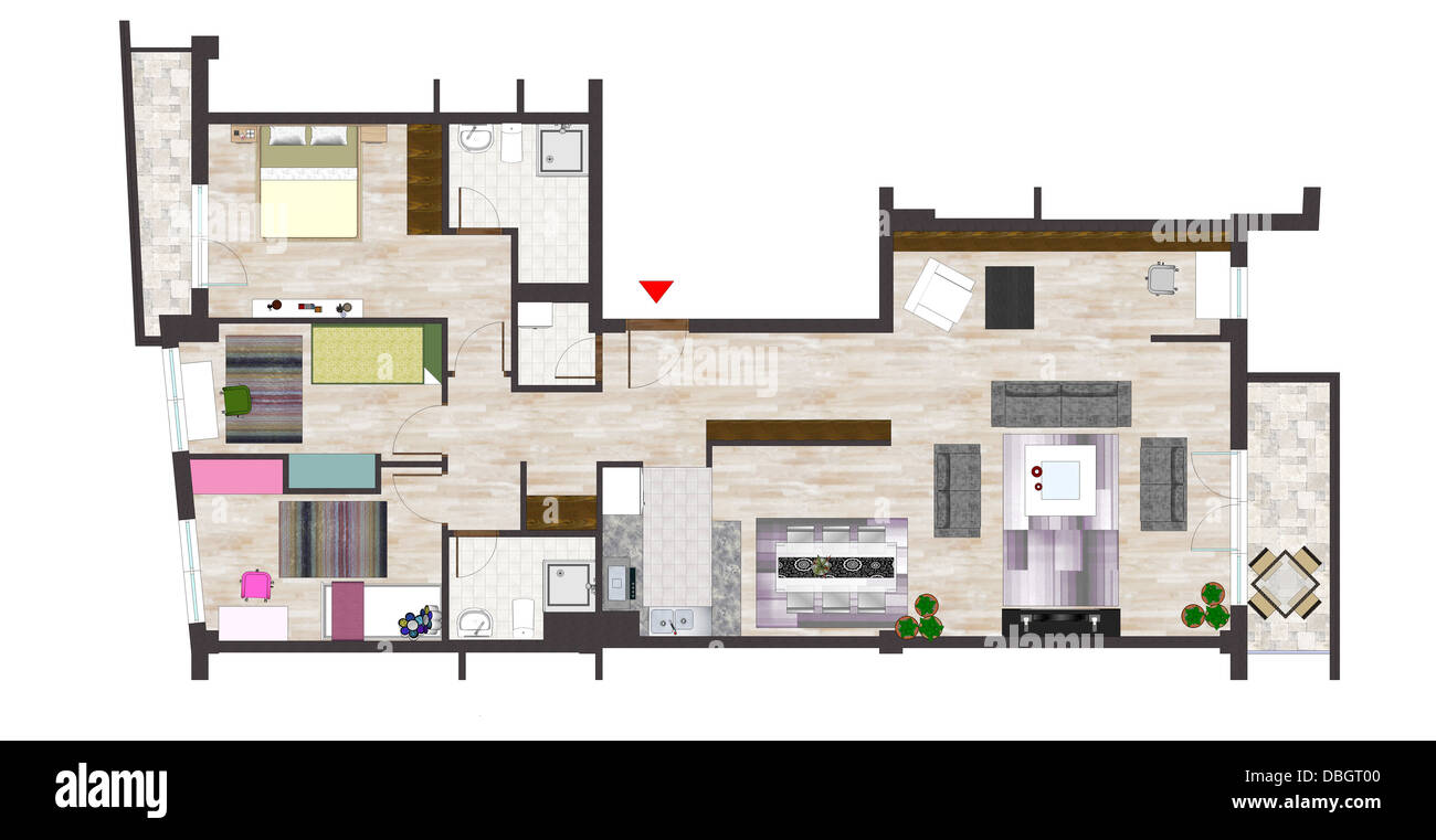 Architectural plan drawings with editing marks Stock Photo - Alamy