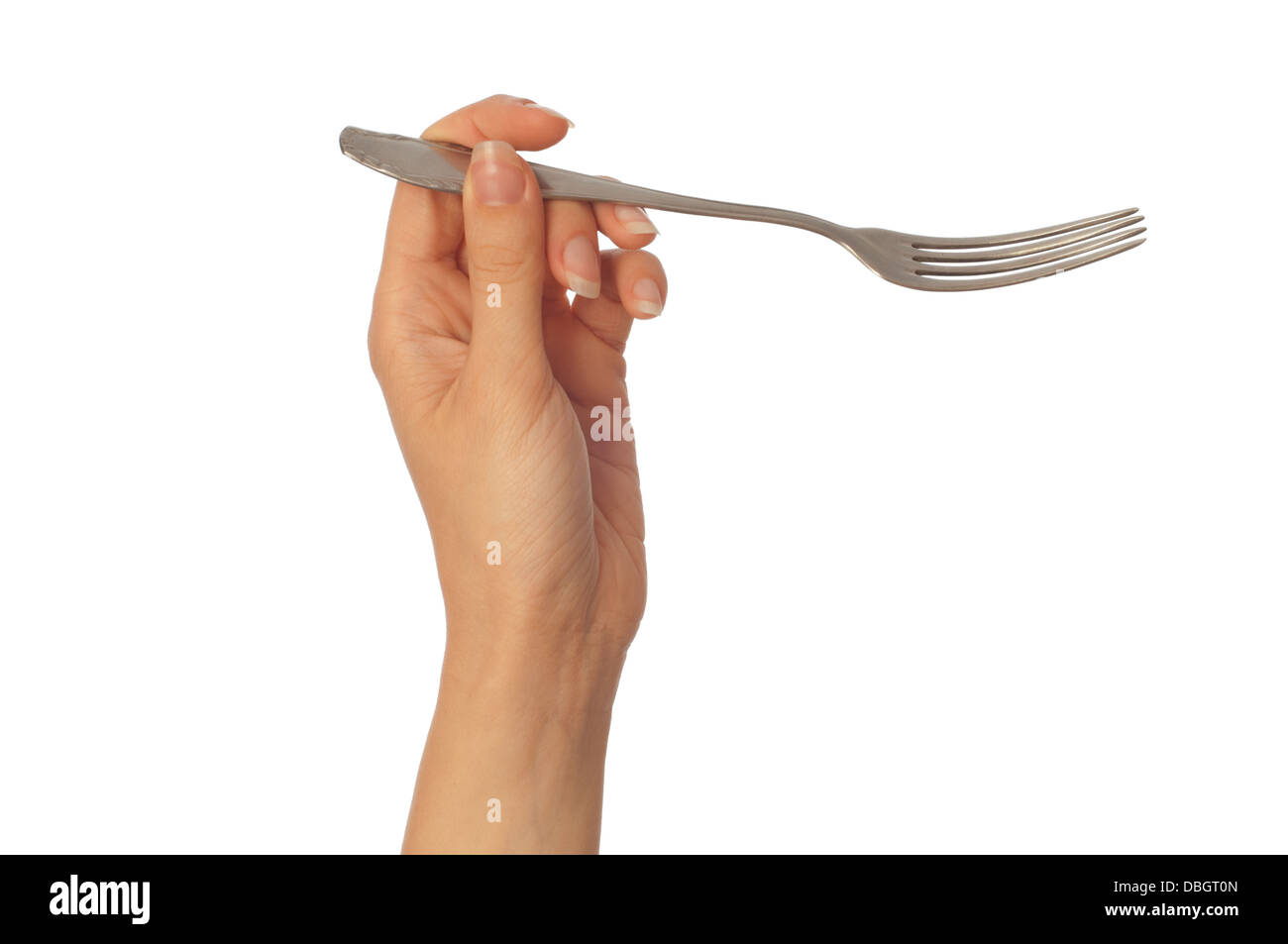 fork in the hand Stock Photo - Alamy
