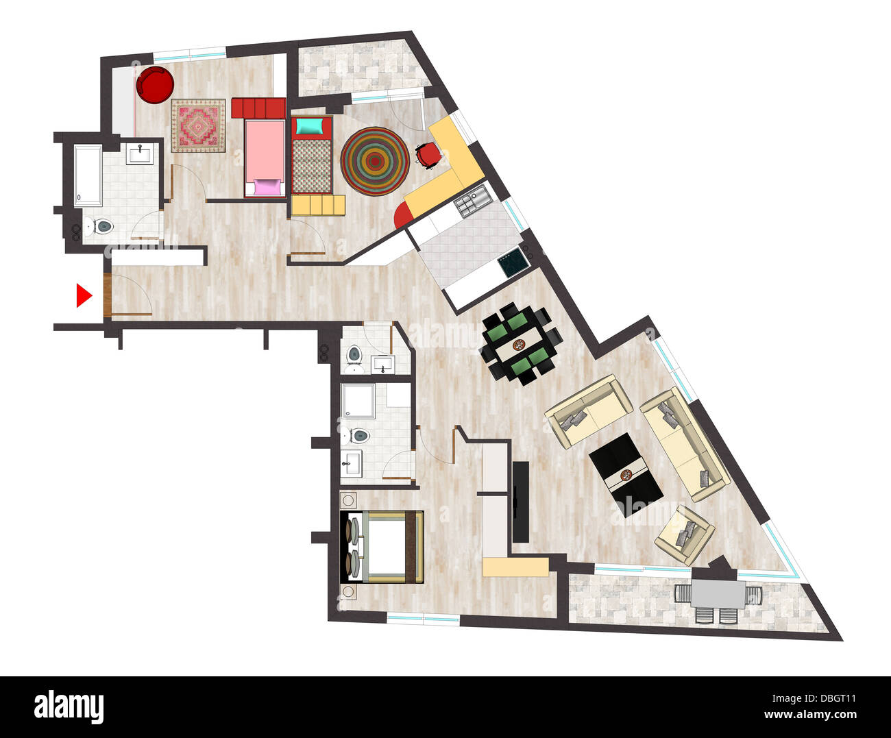 Architectural plan drawings with editing marks Stock Photo - Alamy