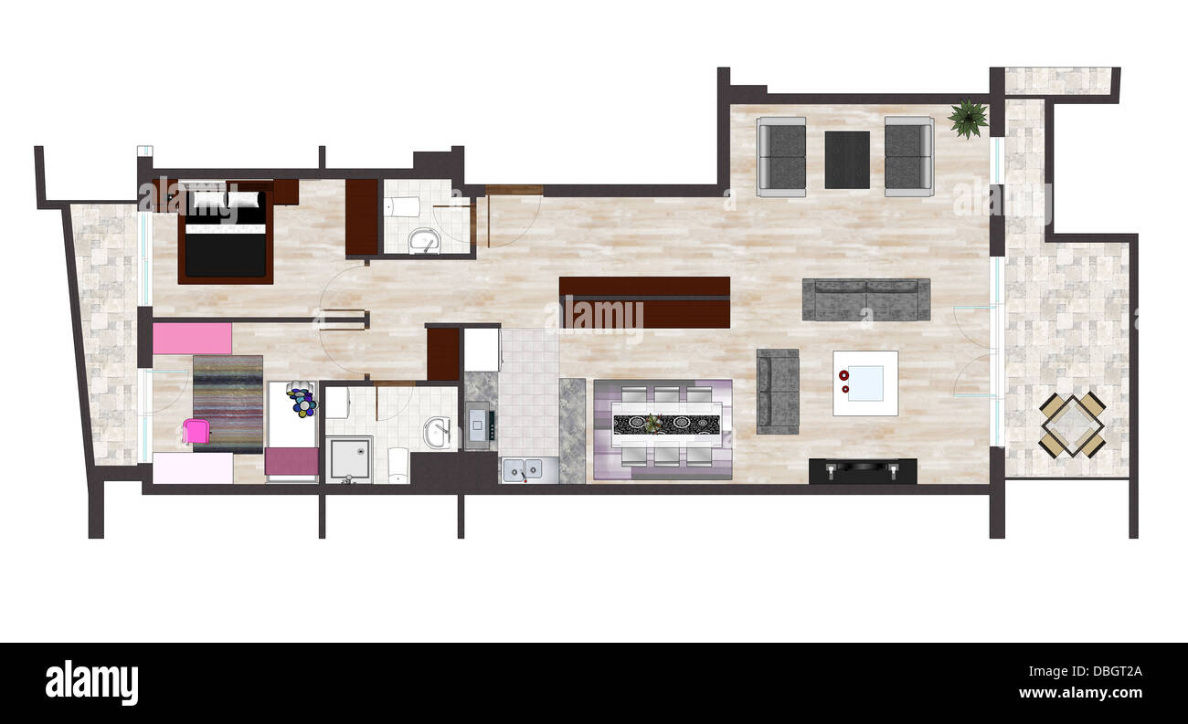 Architectural plan drawings with editing marks Stock Photo - Alamy