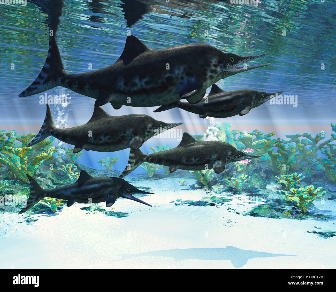 Ichthyosaurs giant marine reptiles carnivore hi-res stock photography ...