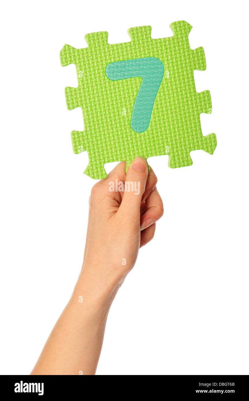 Number seven digit character hand Cut Out Stock Images & Pictures - Alamy