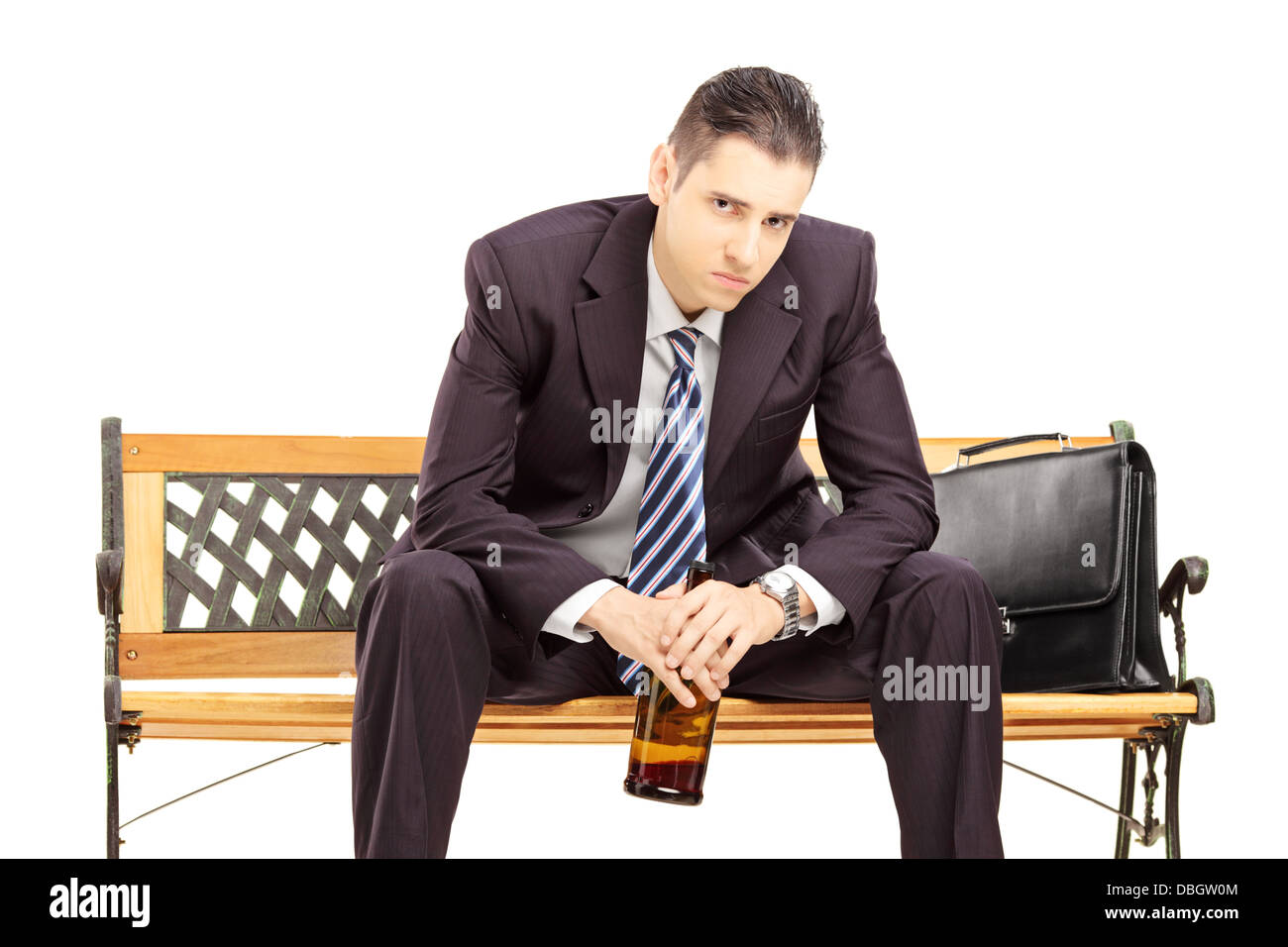 Sad man sitting alone in Cut Out Stock Images & Pictures - Alamy