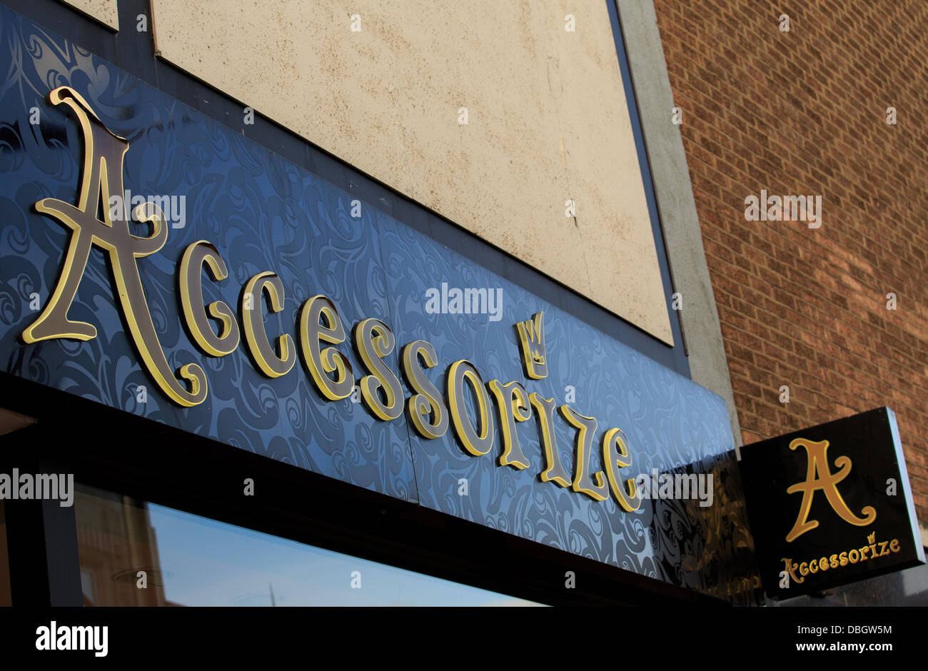 30/07/2013 Accessorize, shop sign in Southend-on-Sea Stock Photo - Alamy