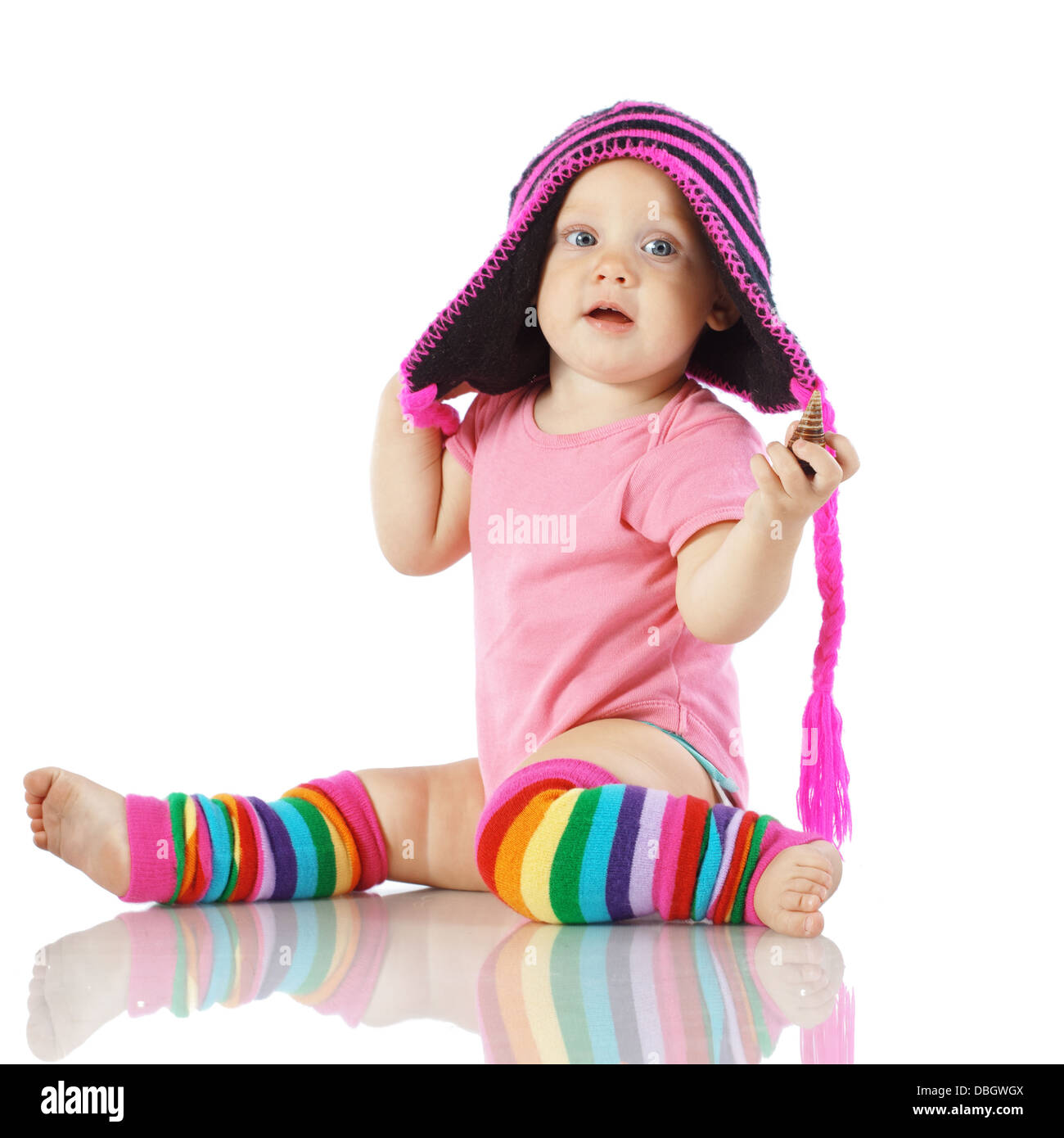 Baby with colorful hat hi-res stock photography and images - Alamy