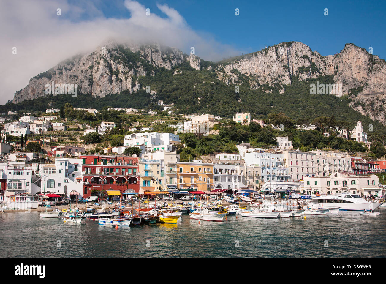 Arriving into the bay at the island of Capri, Italy Stock Photo - Alamy