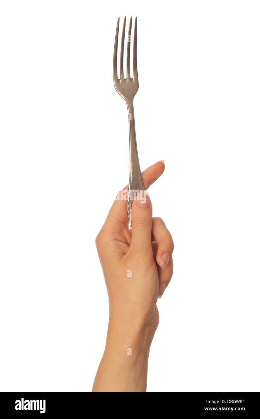 fork in the hand Stock Photo - Alamy