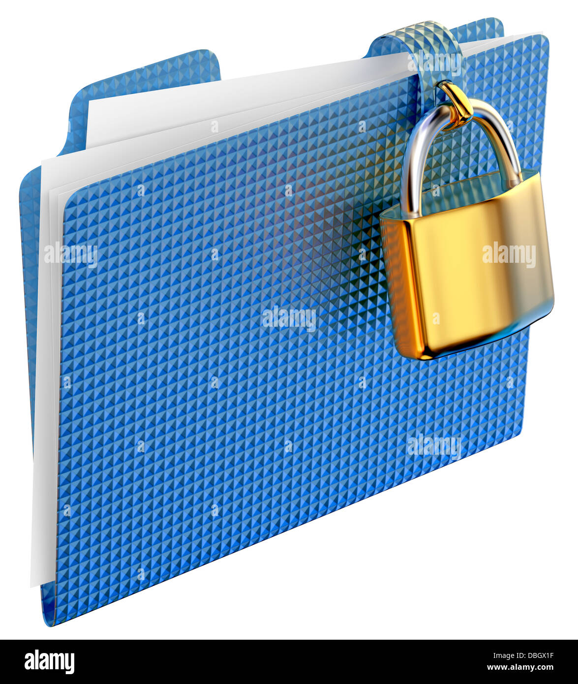 the blue folder with golden hinged lock Stock Photo - Alamy