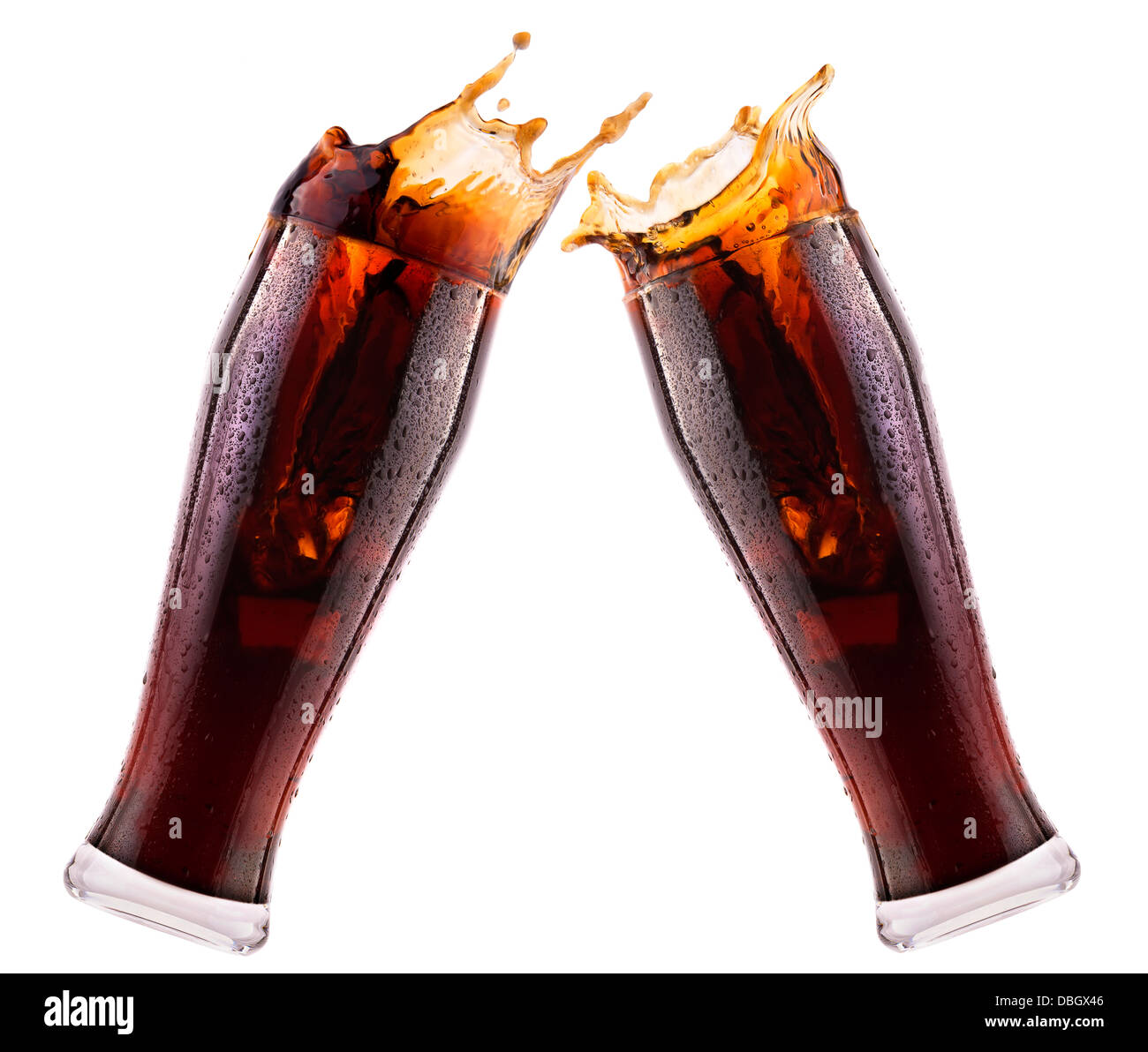 Fresh cola drink background with splash isolated on a white Stock Photo ...