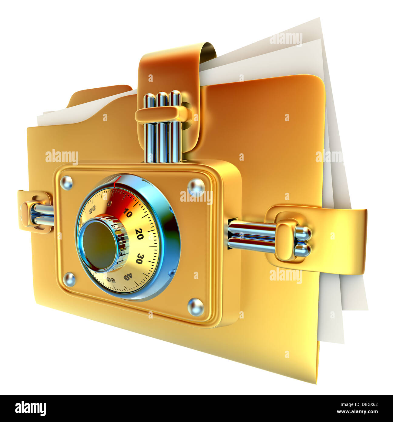folder with golden combination lock Stock Photo - Alamy