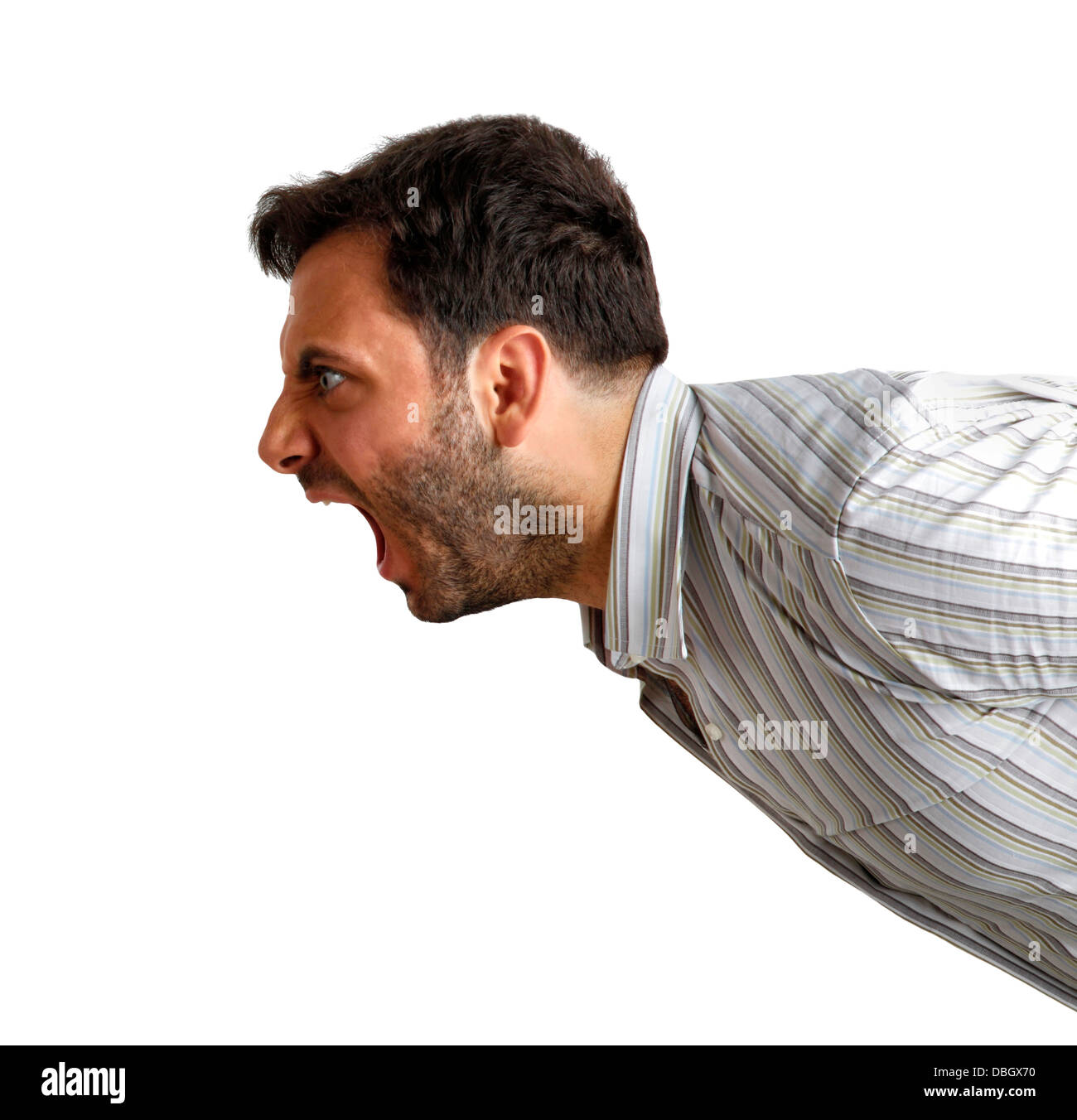 Angry Man Face Side View