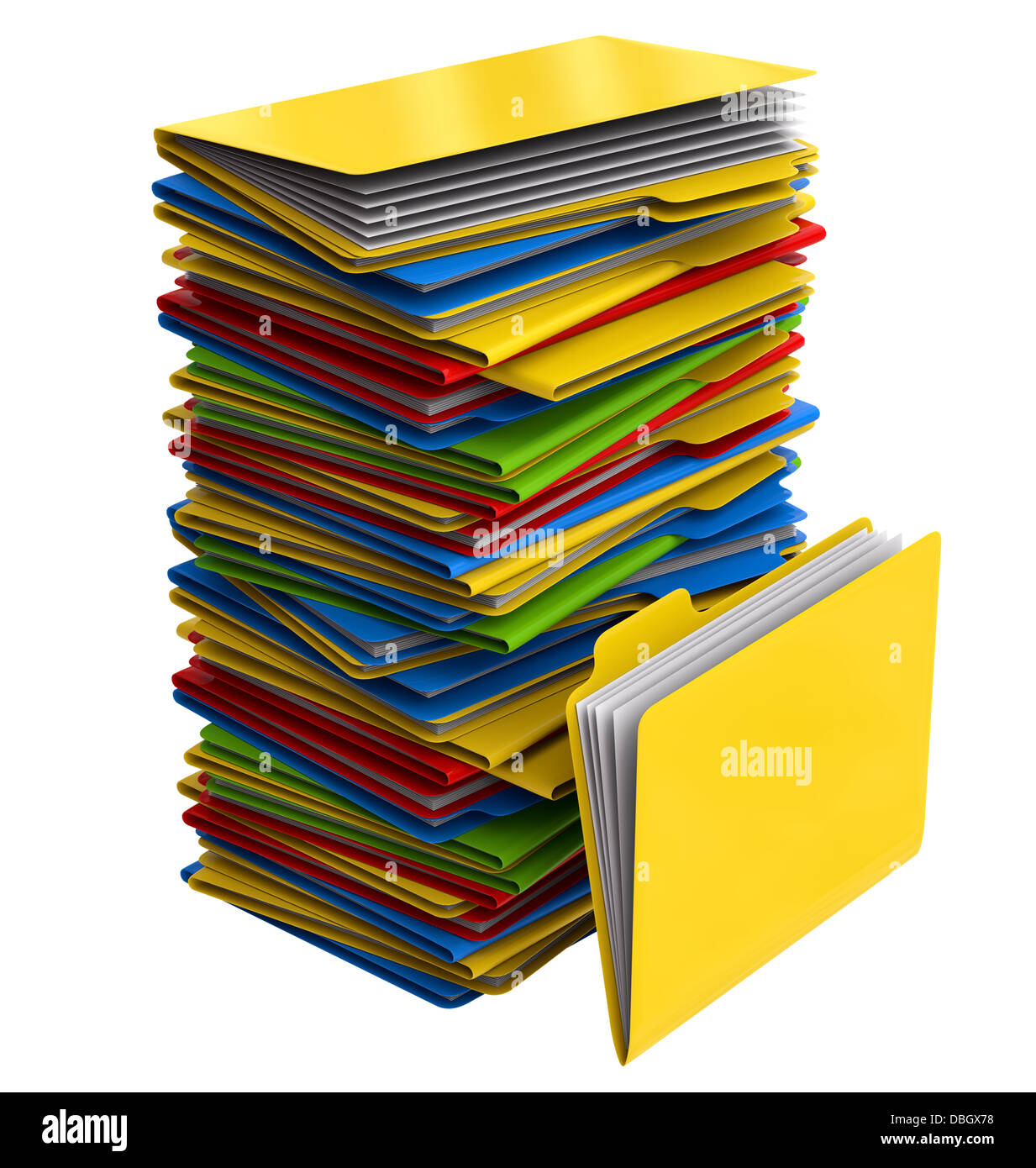 a pile of multi-colored folders with documents Stock Photo - Alamy