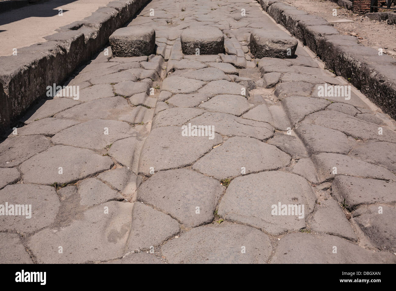 Pompeii cart tracks street hi-res stock photography and images - Alamy