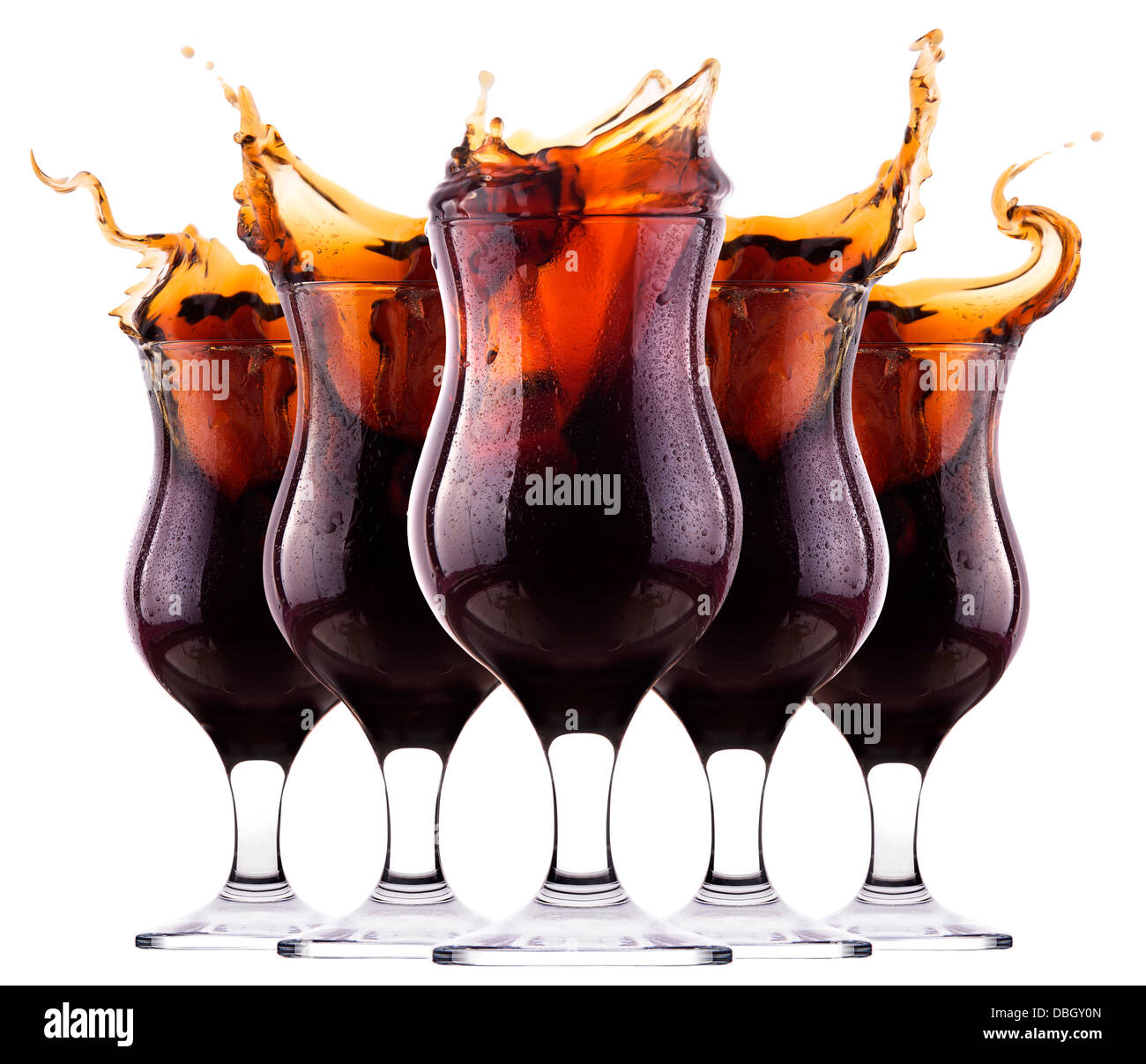 Fresh cola drink background with splash isolated on a white Stock Photo ...