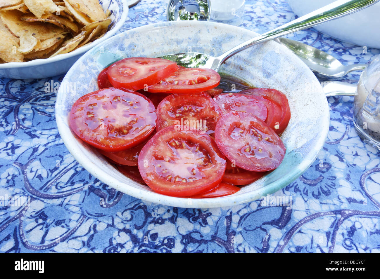 Sliced Fresh Tomato Salad Stock Photo - Alamy
