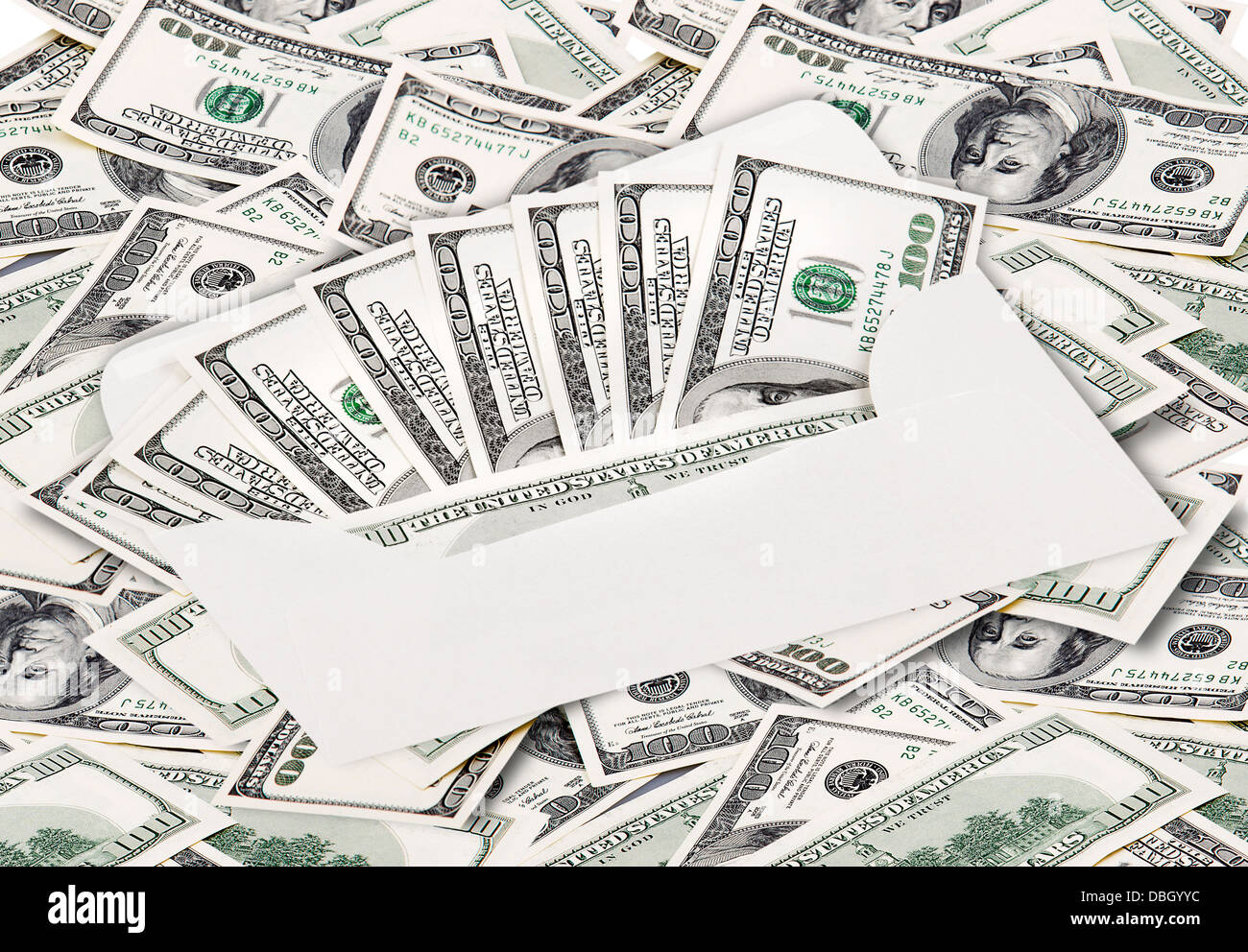 money in envelope isolated on white background Stock Photo - Alamy