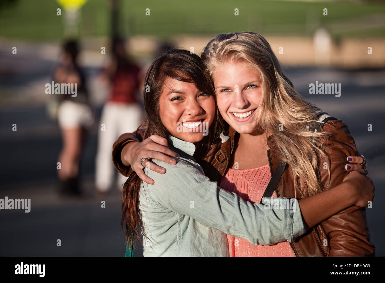 Two Best Friends Embracing Stock Photo - Alamy