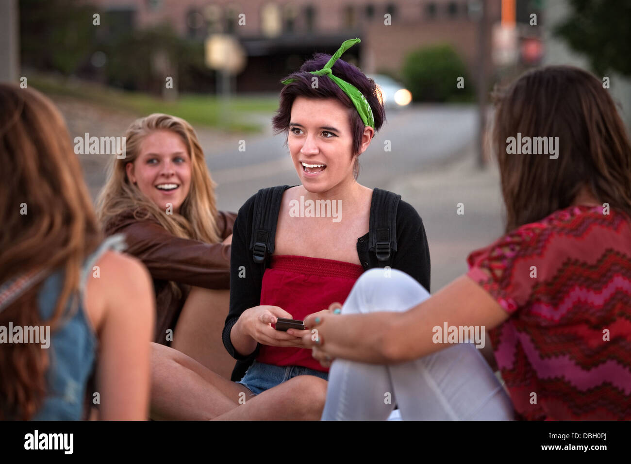 Teen Girls Texting Messages Stock Photo - Alamy