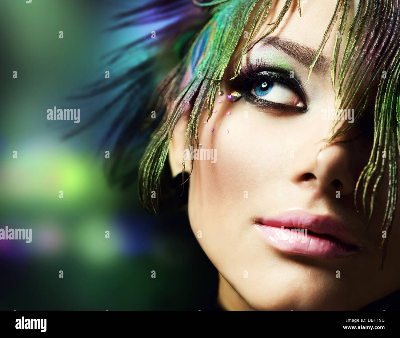 Beautiful Woman Face. Perfect Makeup Stock Photo - Alamy