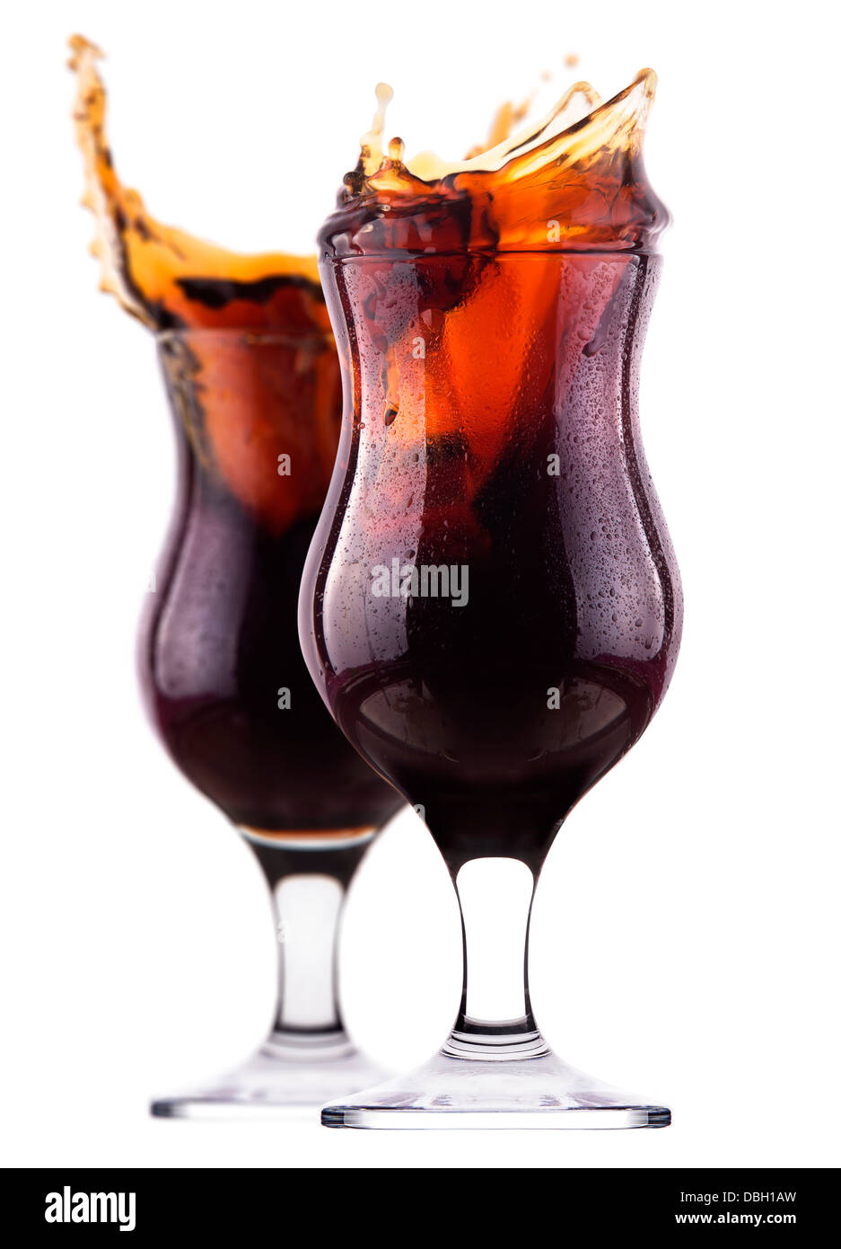 Fresh cola drink background with splash isolated on a white Stock Photo ...
