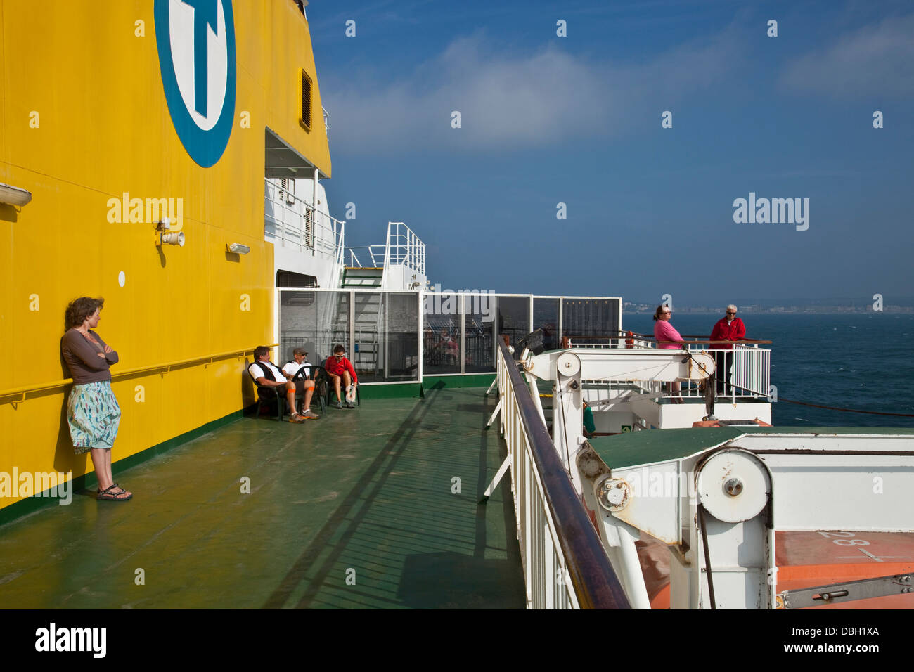 On Deck, The Dieppe to Newhaven Ferry in The English Channel Stock ...