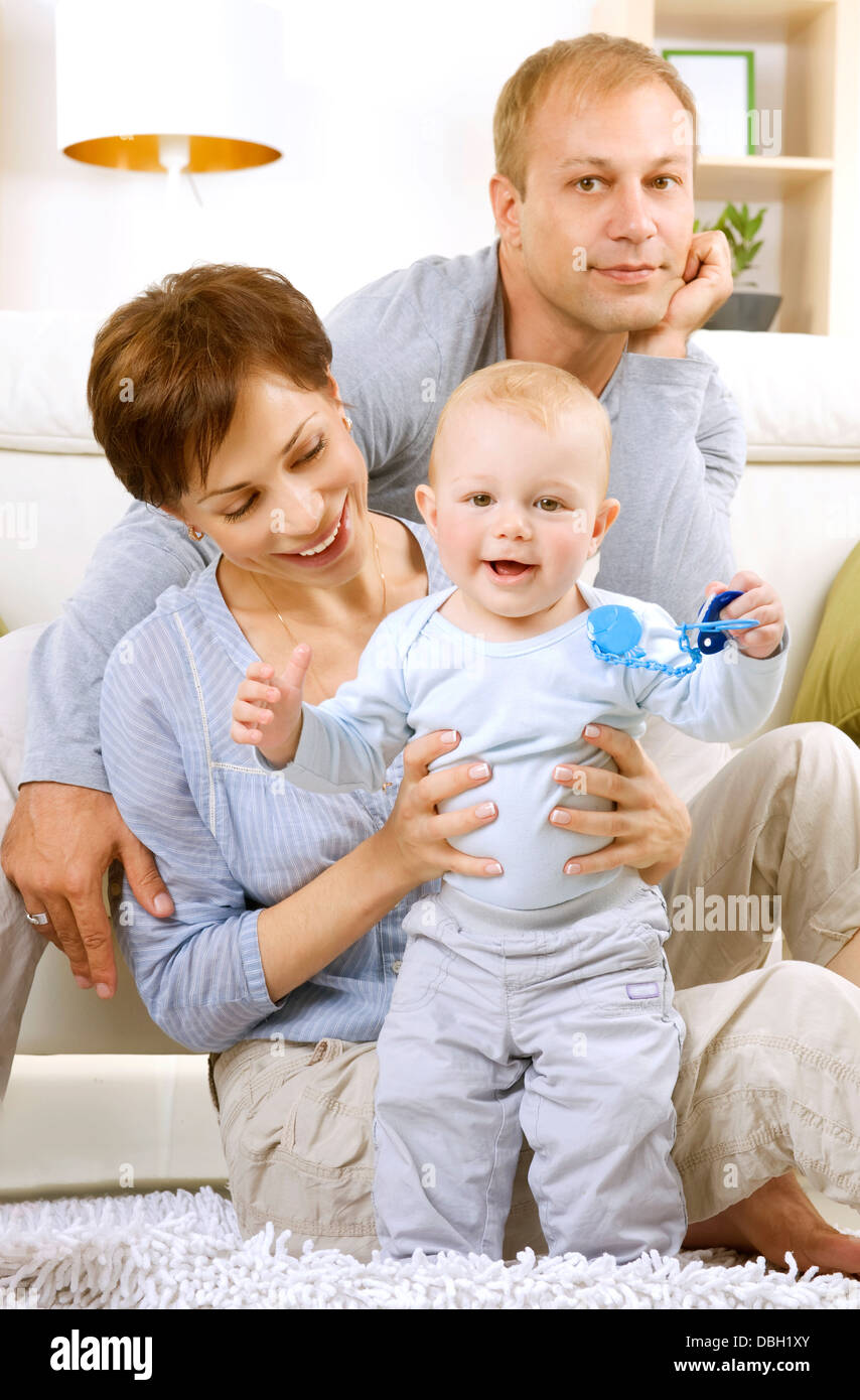 Happy Family with kids Stock Photo - Alamy