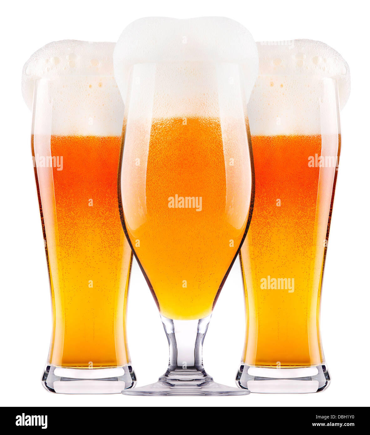 Frosty fresh beer with foam isolated background Stock Photo - Alamy