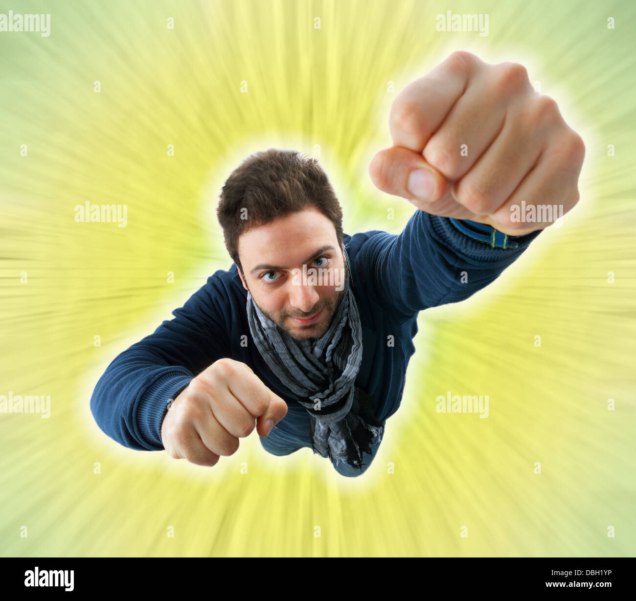 Superman comic flying hi-res stock photography and images - Alamy