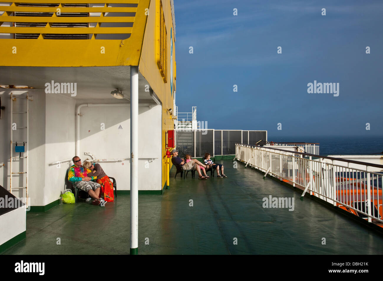 On Deck, The Dieppe to Newhaven Ferry in The English Channel Stock ...