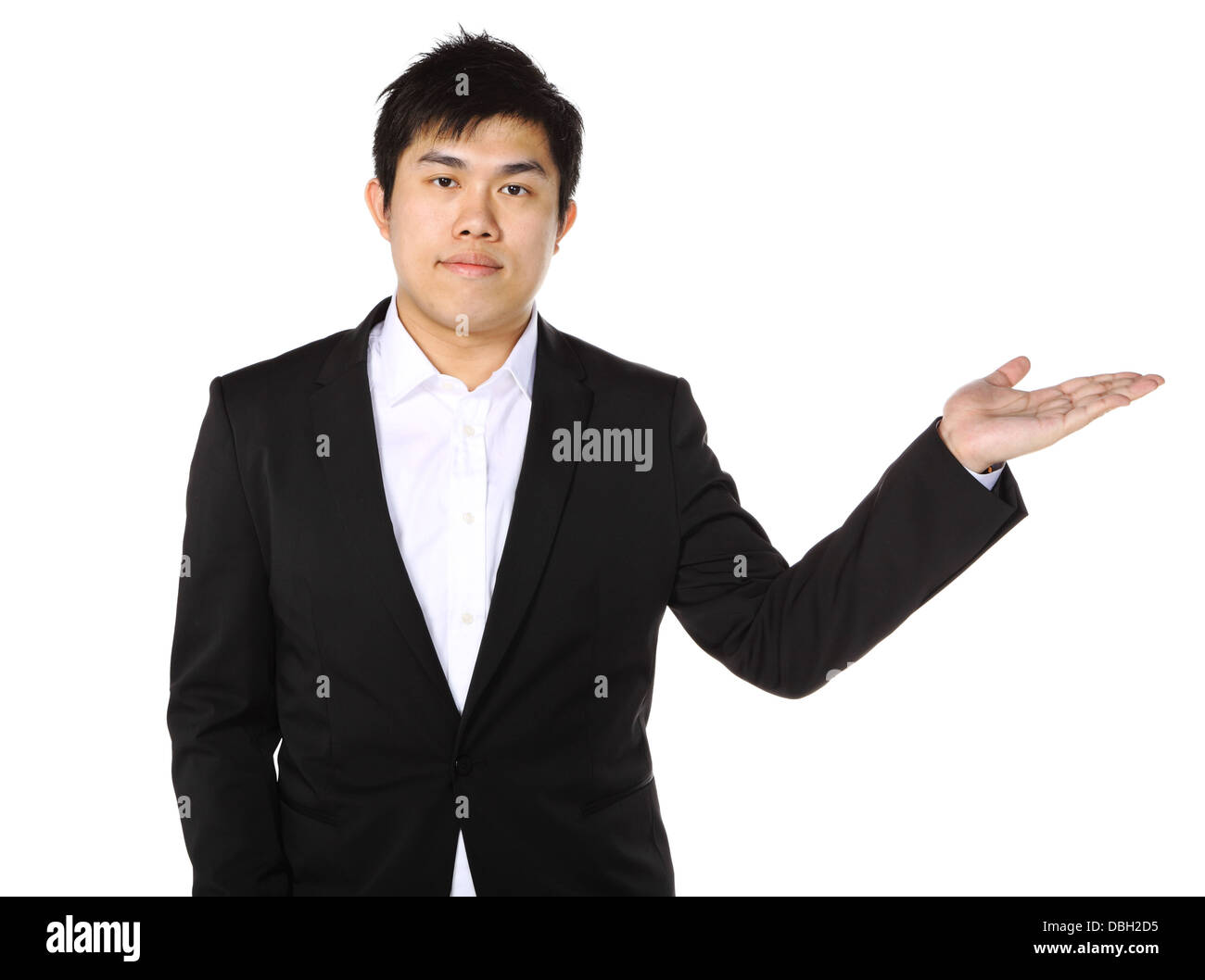 business man presenting and showing Stock Photo - Alamy