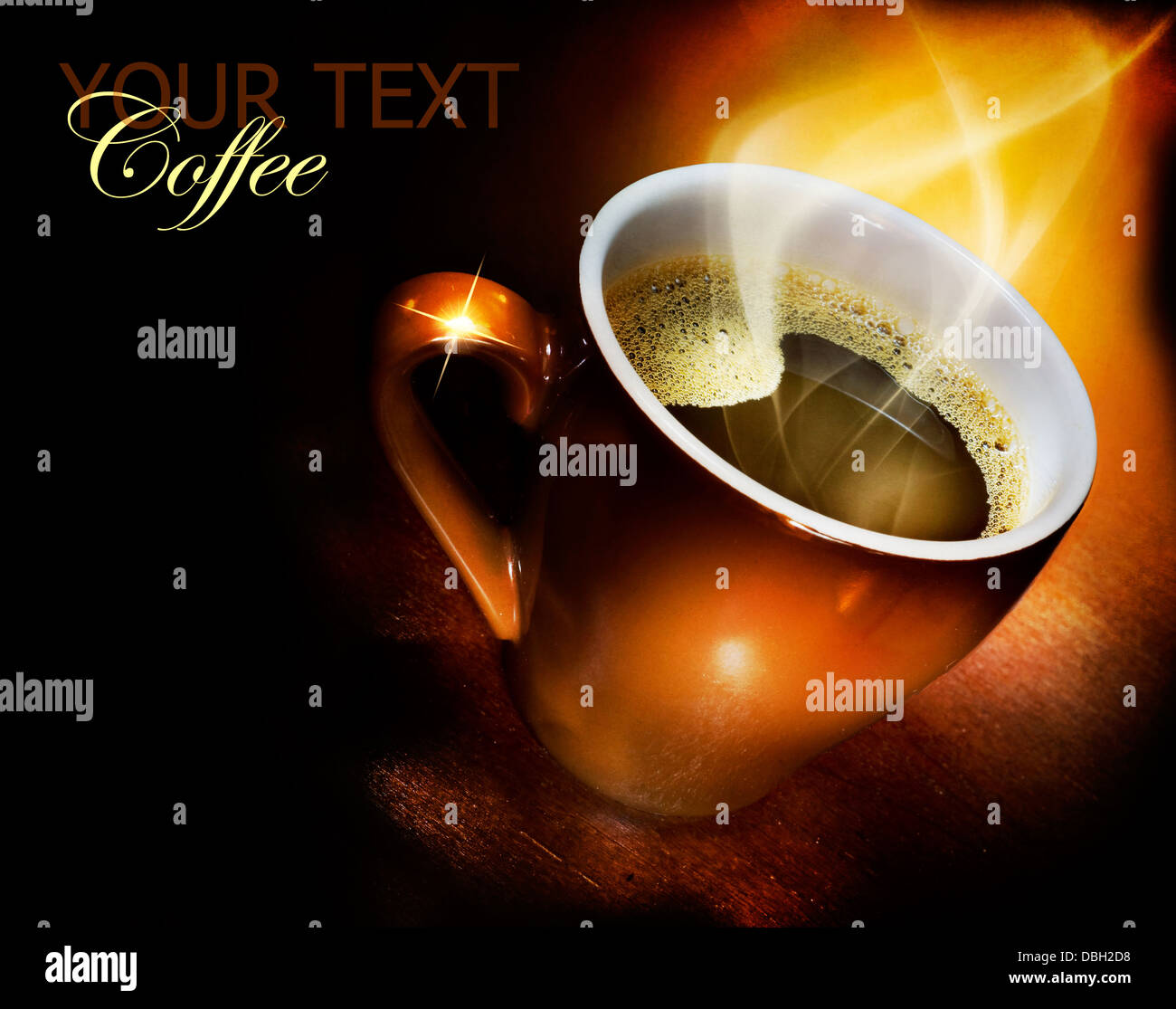 Coffee Over Black Stock Photo - Alamy