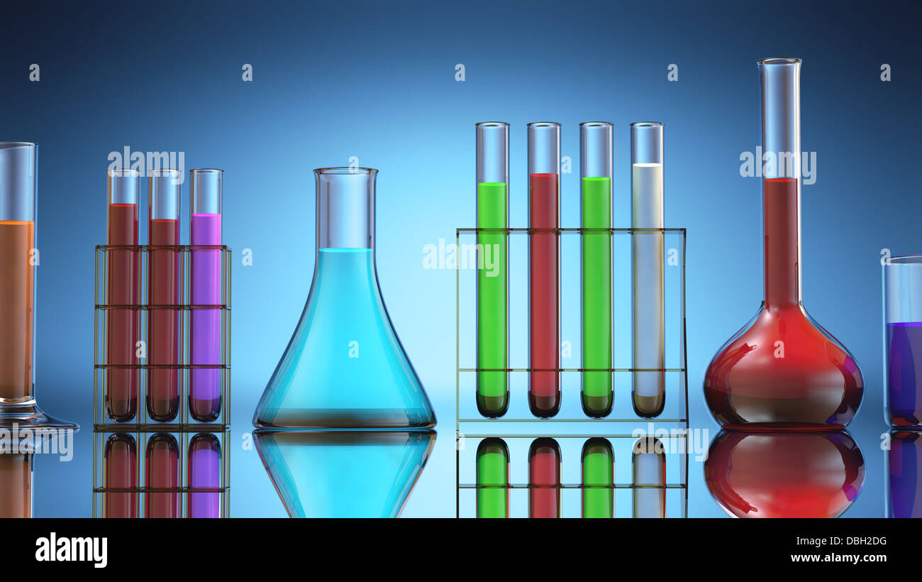 Test tubes with colored liquid inside Stock Photo - Alamy