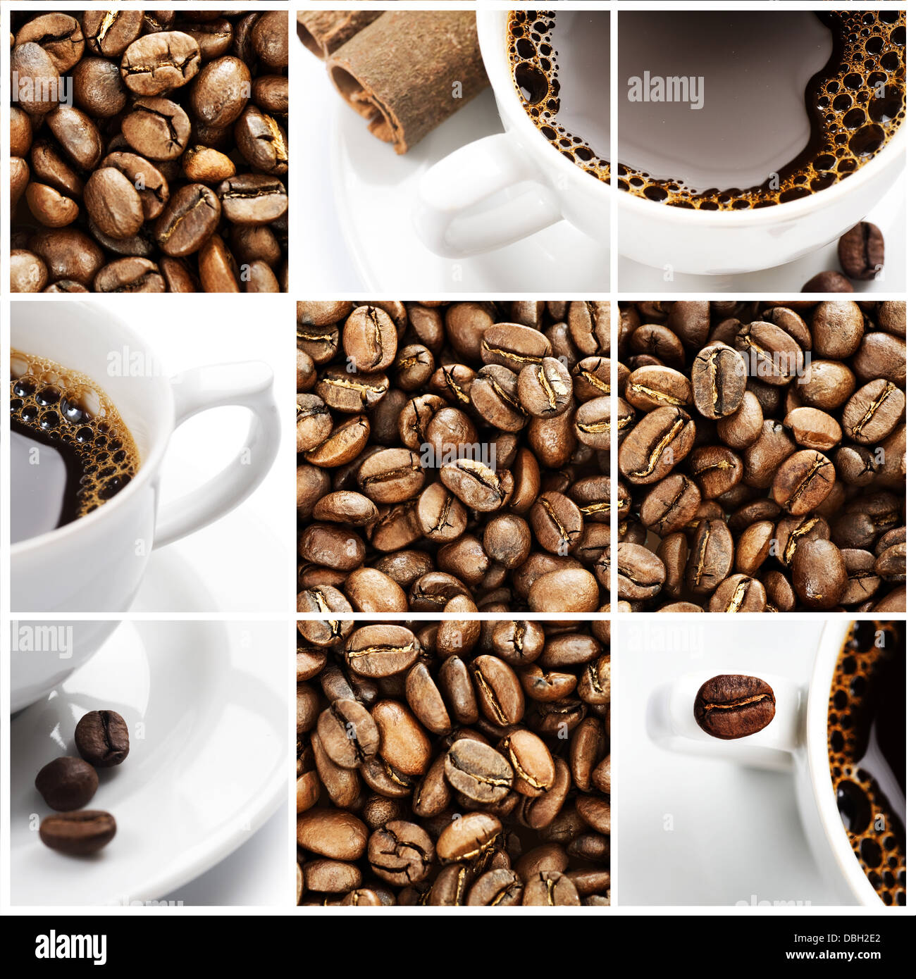 Modern coffee collage white hi-res stock photography and images - Alamy
