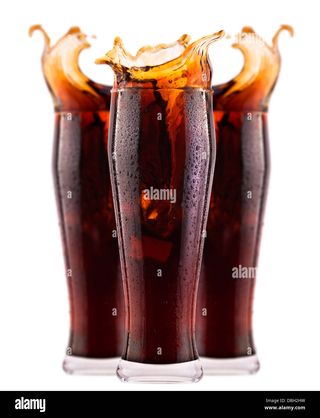 Fresh cola drink background with splash isolated on a white Stock Photo ...