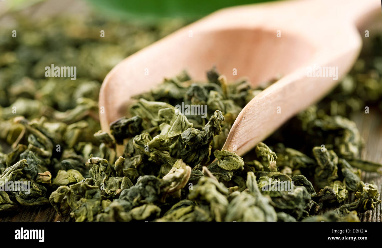 High Quality Green Tea Closeup Stock Photo - Alamy