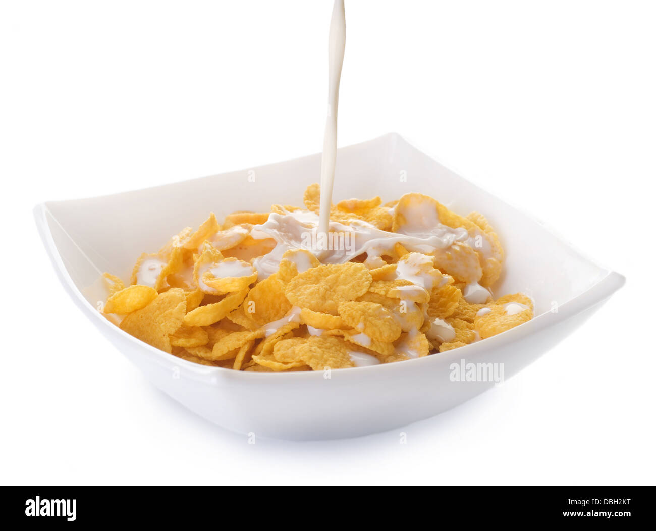Cornflakes And Pouring Milk Stock Photo - Alamy