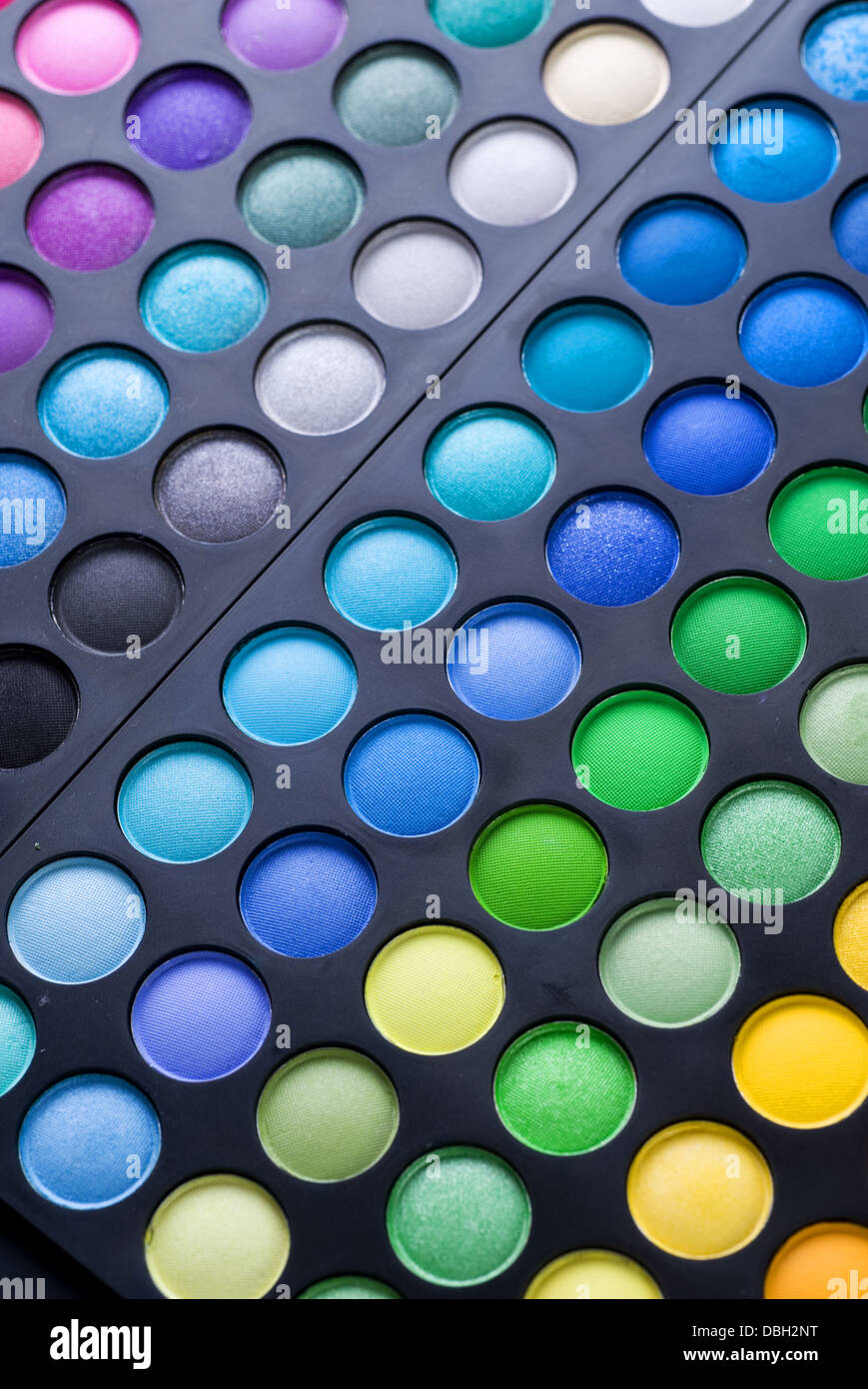 Makeup. Professional multicolour eyeshadow set Stock Photo - Alamy