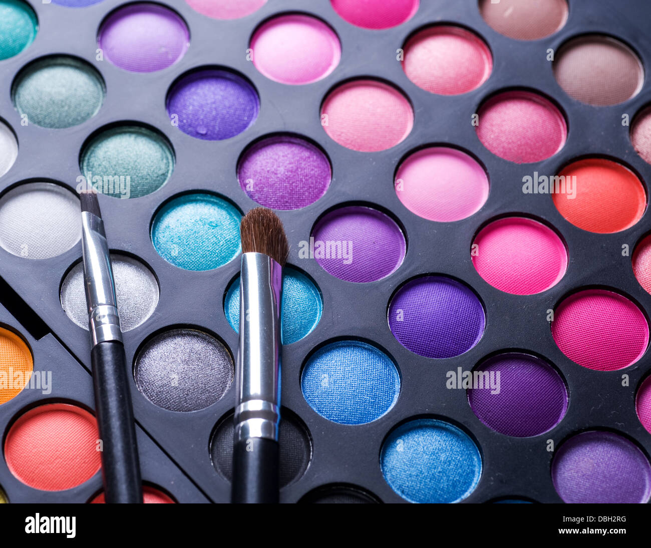 Makeup set. Professional multicolor eyeshadow palette Stock Photo - Alamy