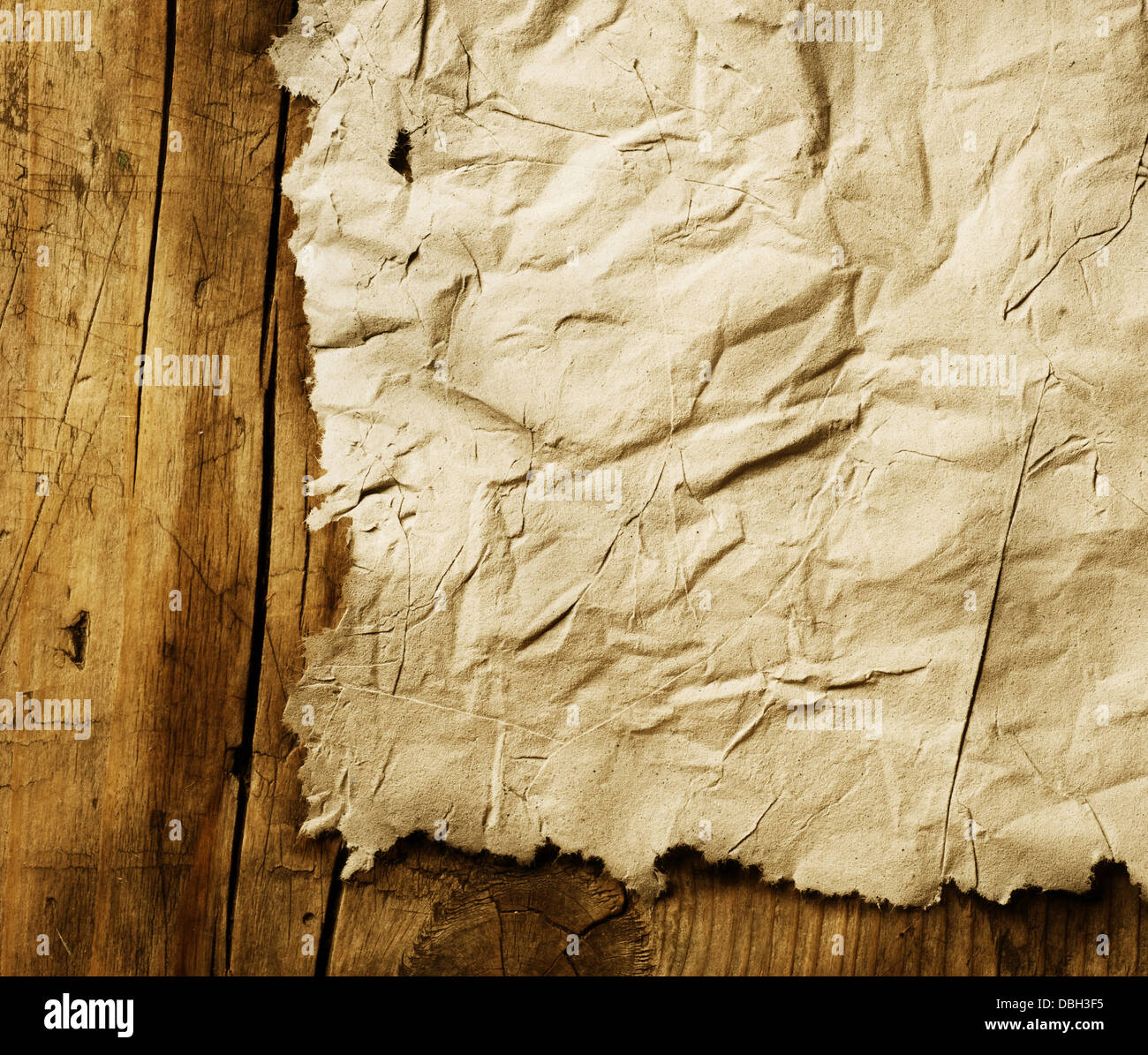 Old Paper sheet over wooden background closeup Stock Photo - Alamy