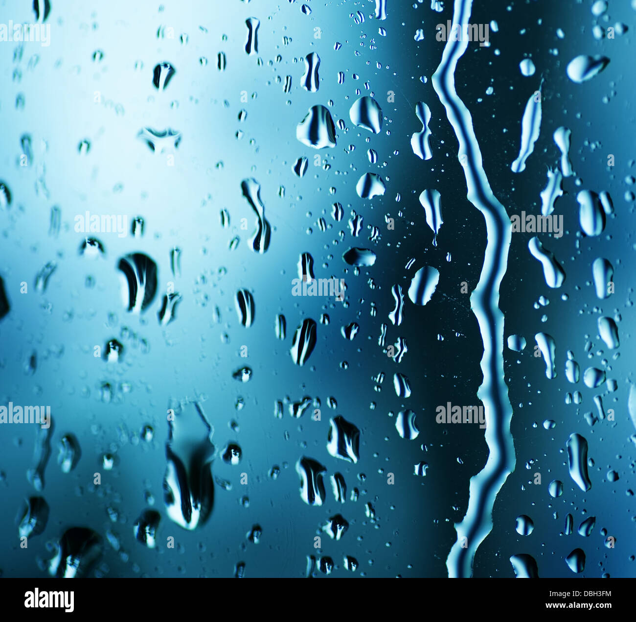 Wet Window With A Rain Drops Stock Photo - Alamy