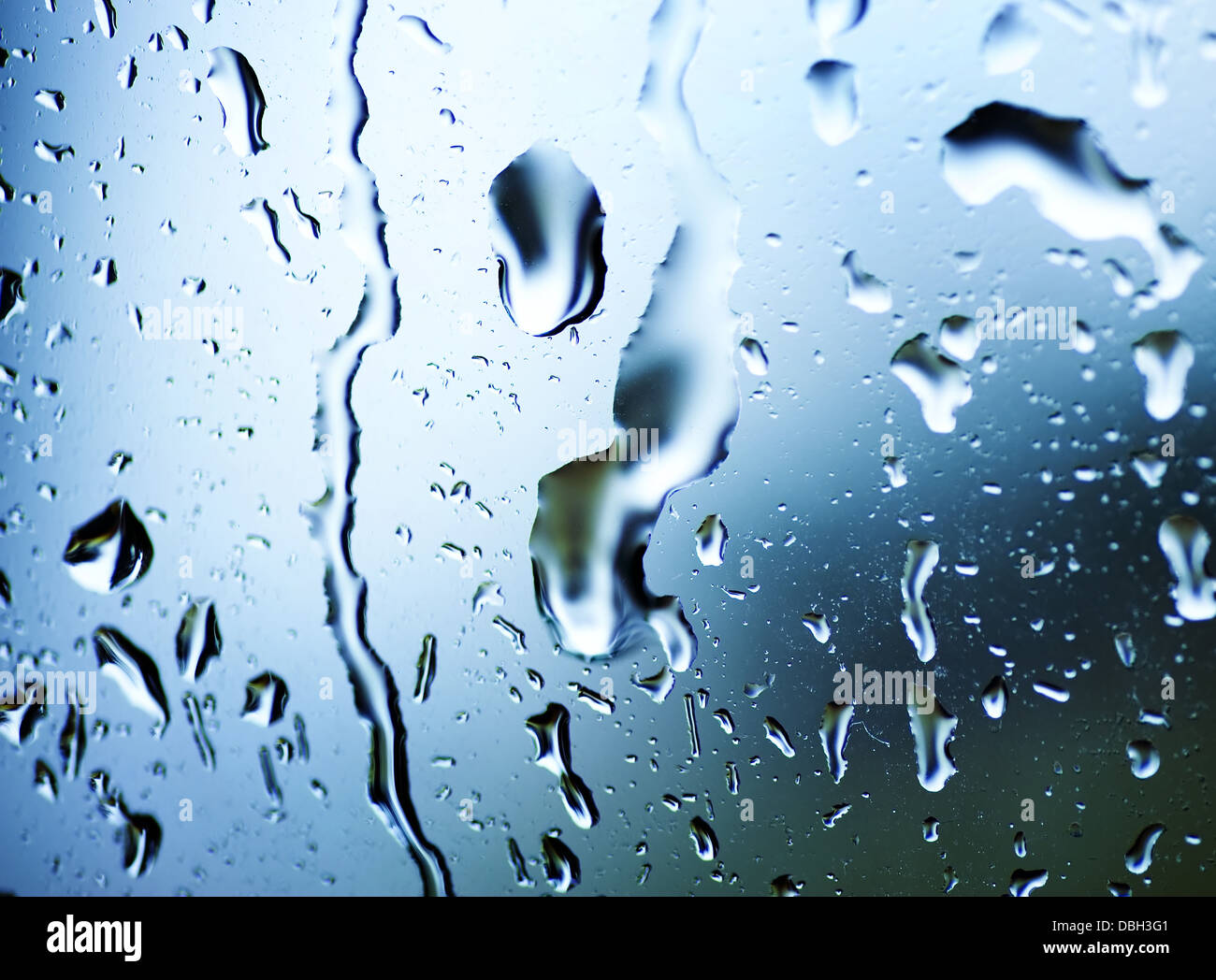 Wet Window With A Rain Drops Stock Photo - Alamy