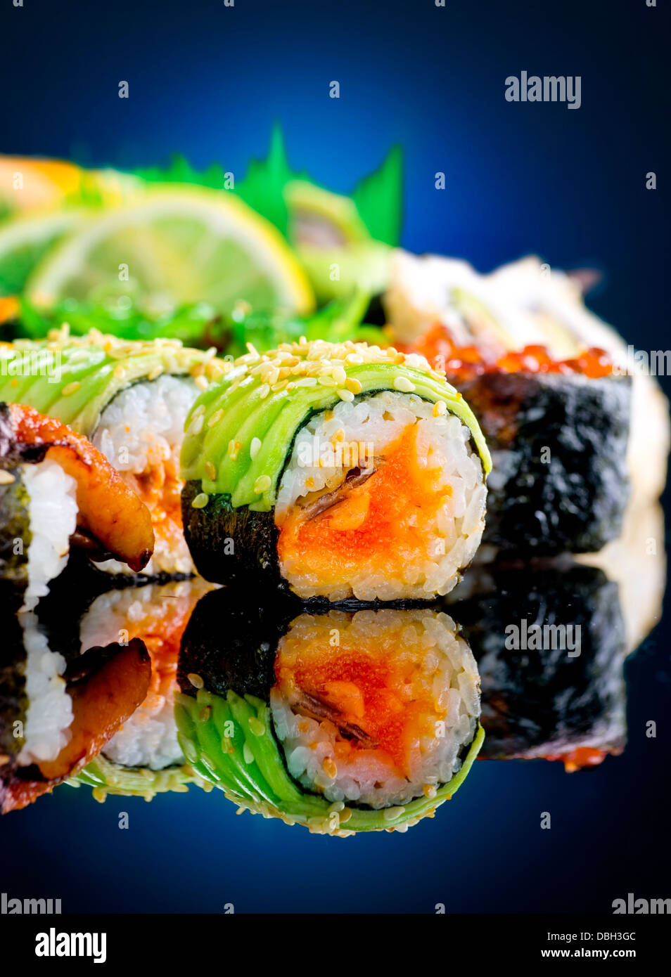 Sushi rolls set assortment asian hi-res stock photography and images ...