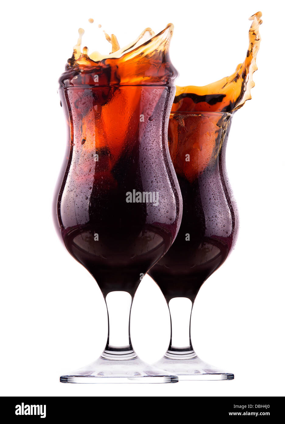 Fresh cola drink background with splash isolated on a white Stock Photo ...