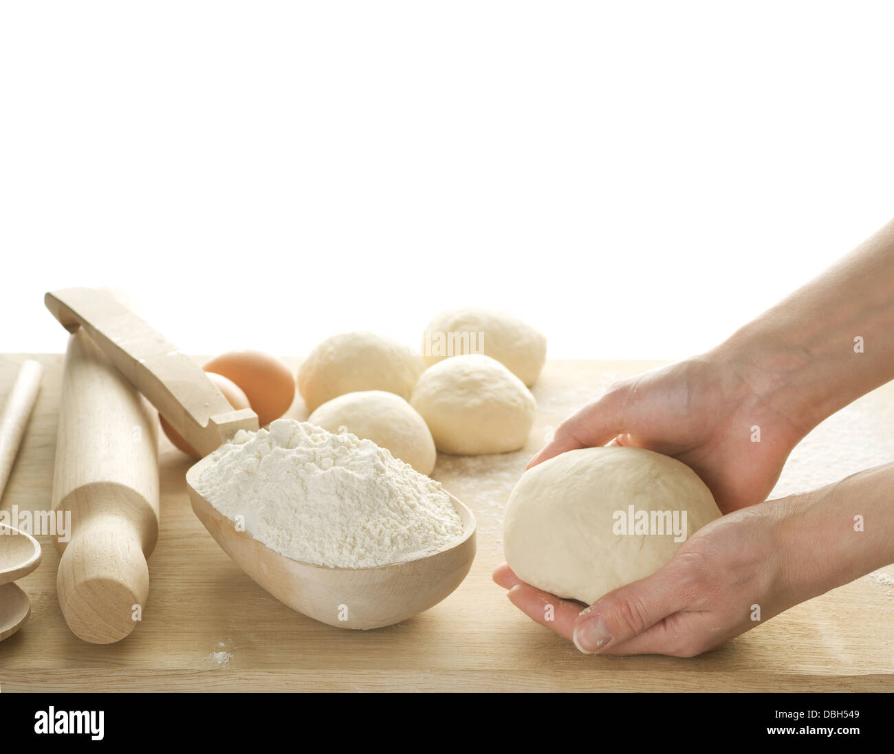 Dough For Baking Isolated On White Stock Photo - Alamy