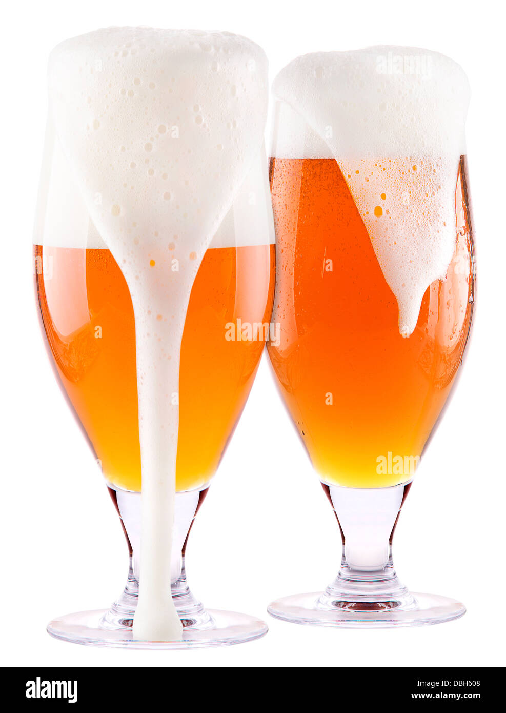 Frosty fresh beer collection with foam isolated background Stock Photo ...