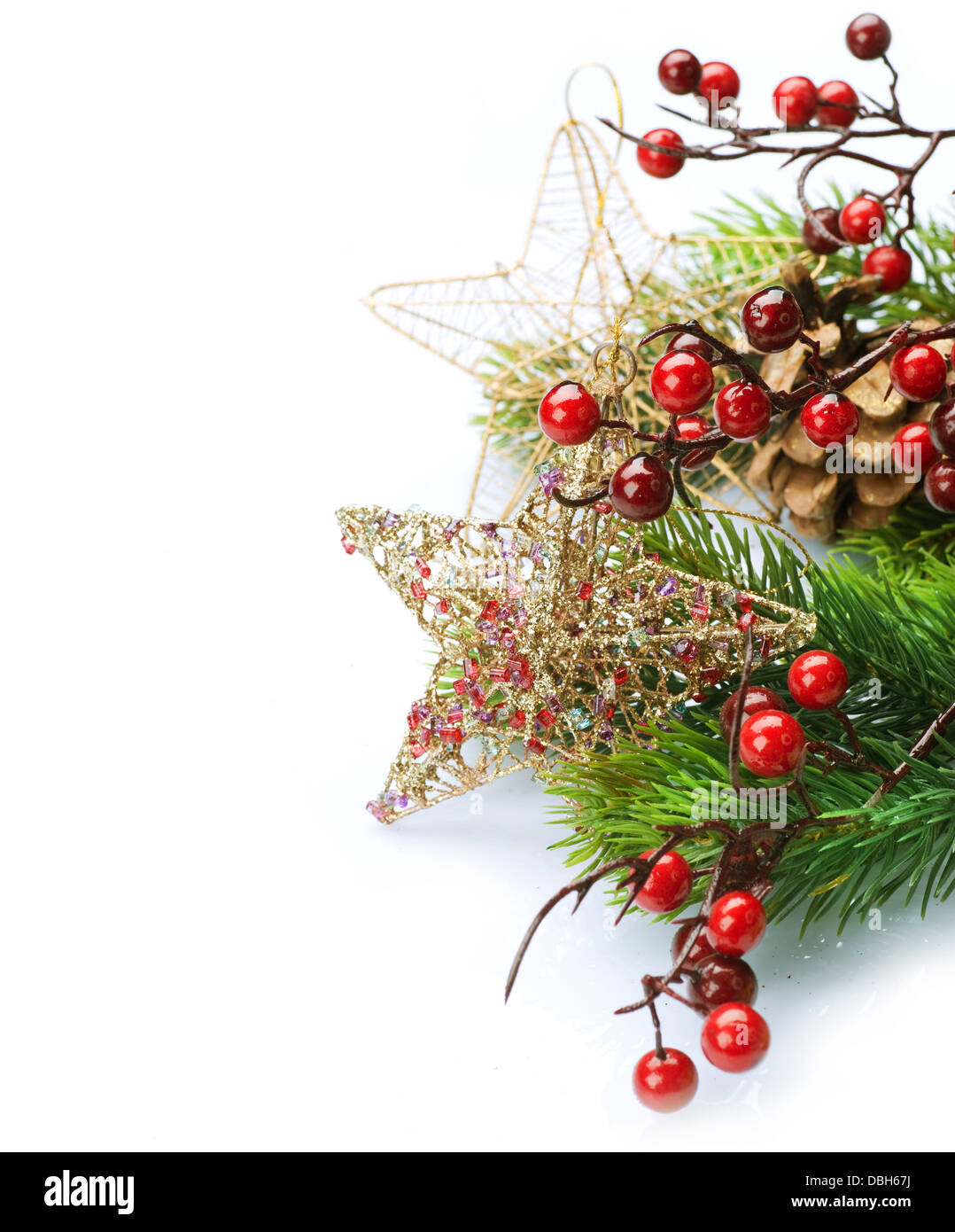 Christmas border over white Stock Photo - Alamy