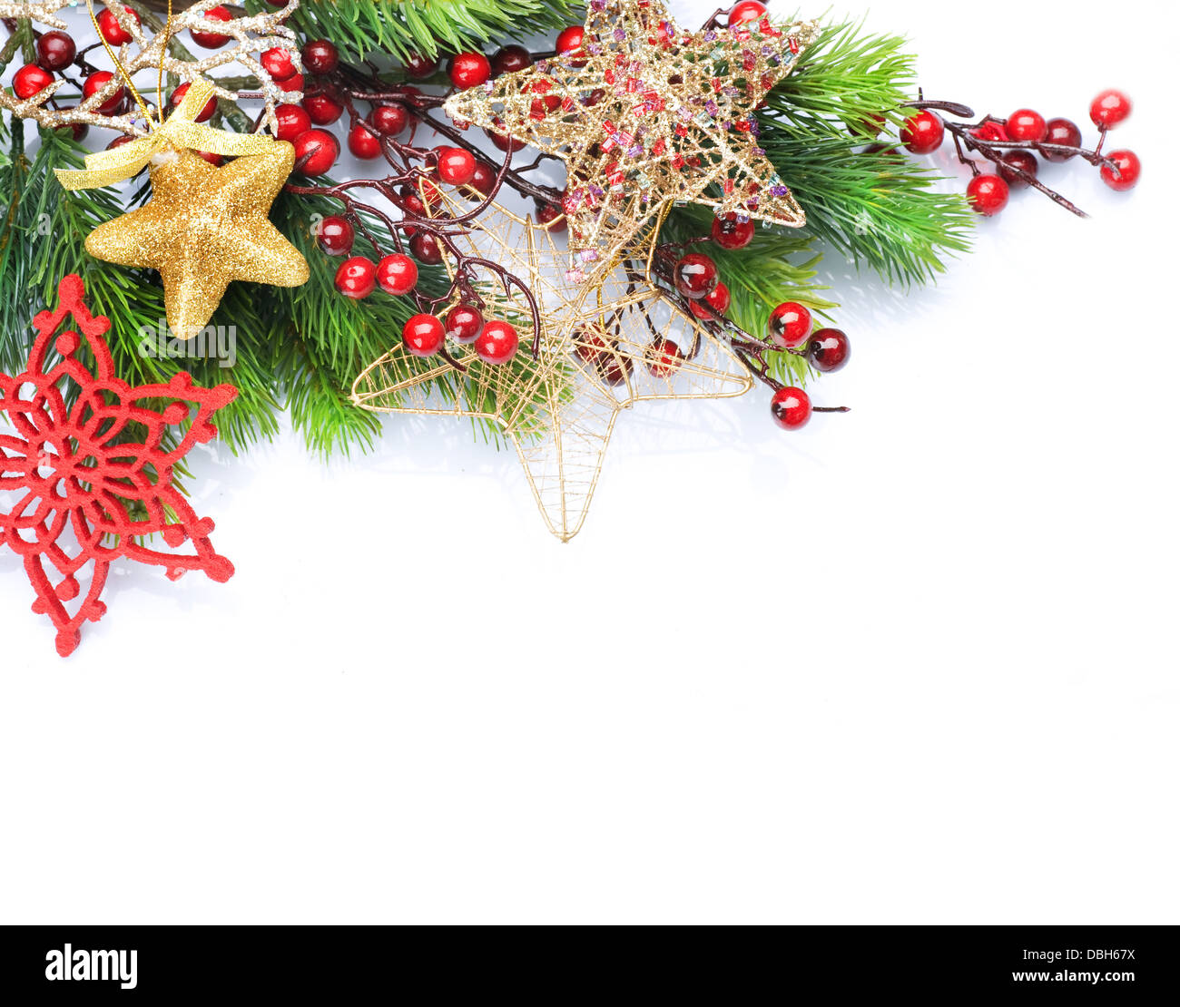 Christmas border over white Stock Photo - Alamy