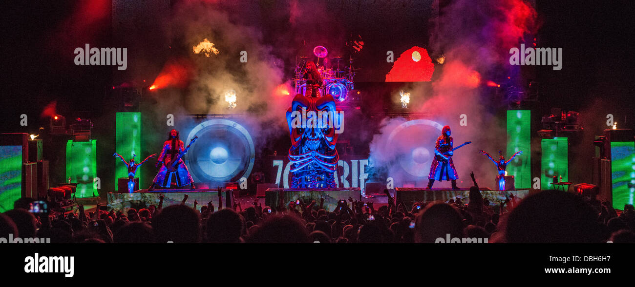 Heavy Metal horror band Rob Zombie performing live at Mayhem Fest 2013 ...