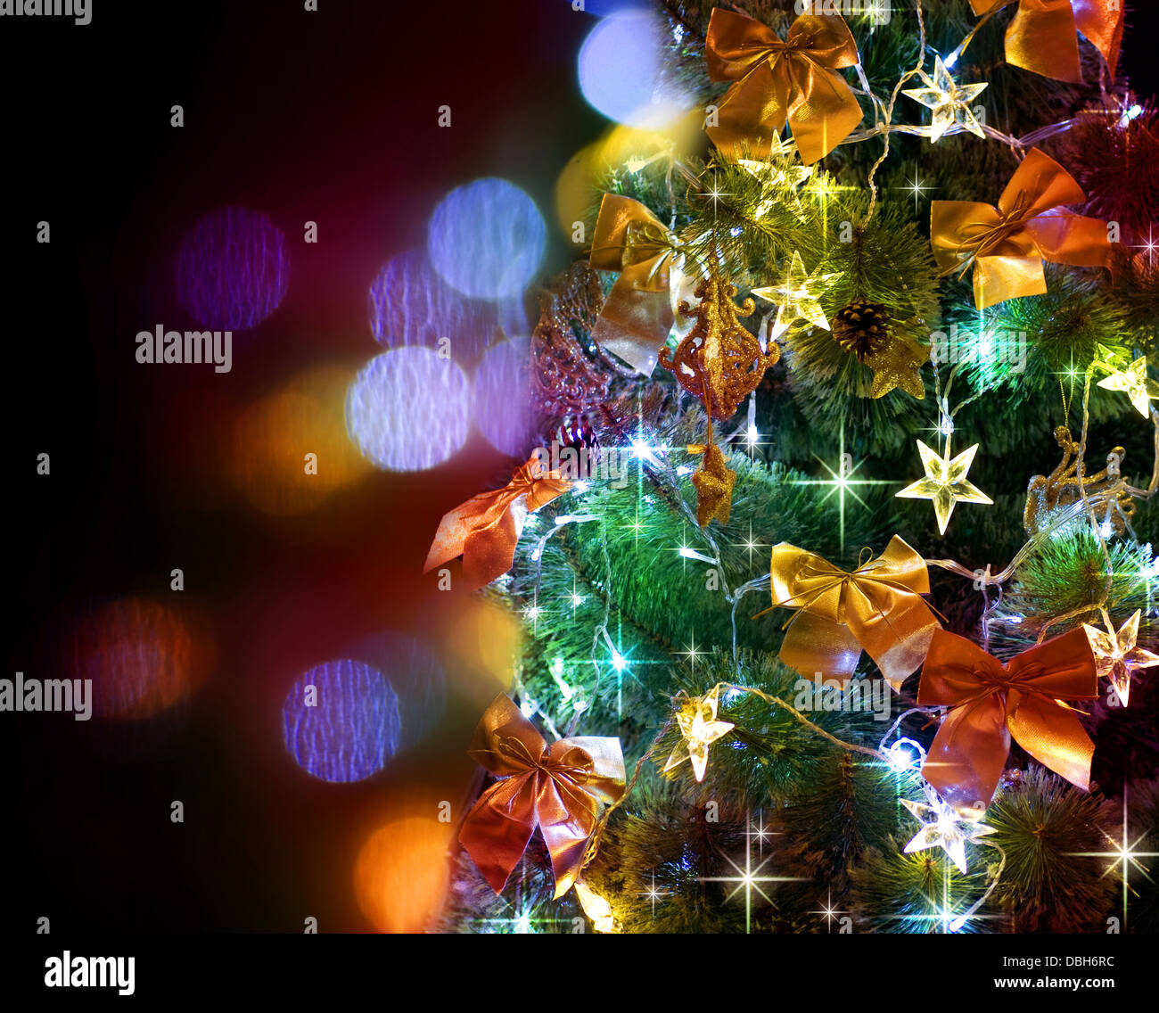 Decorated fir tree border hi-res stock photography and images - Alamy