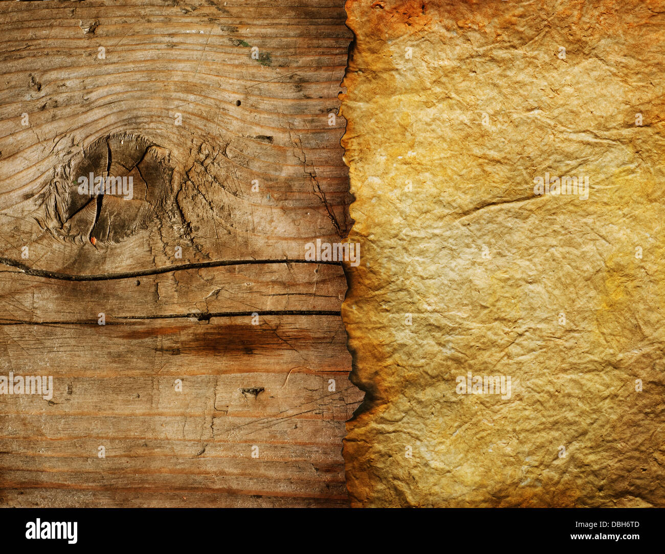 Old Paper Sheet Over Wooden Background Stock Photo - Alamy